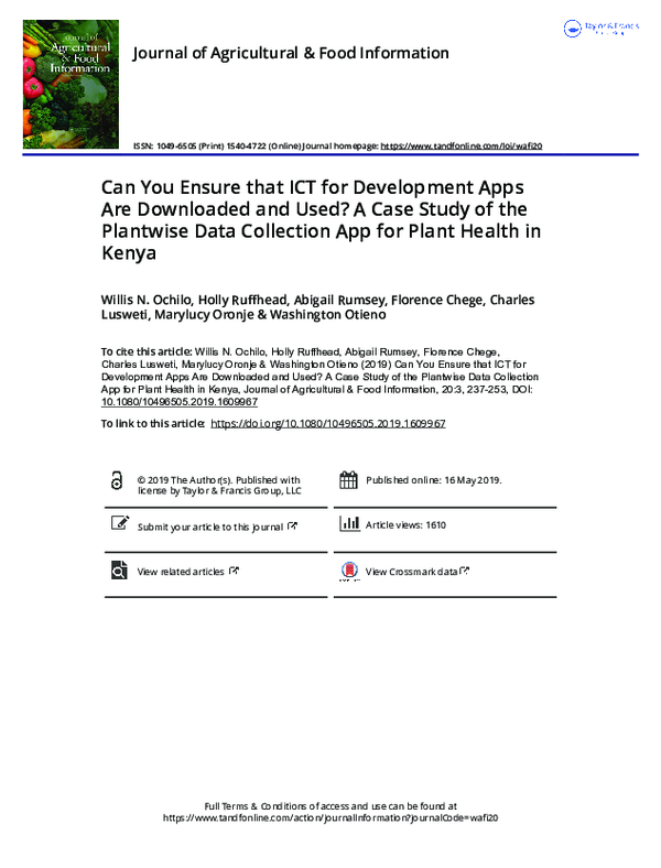 (PDF) Can You Ensure that ICT for Development Apps Are Downloaded and ...