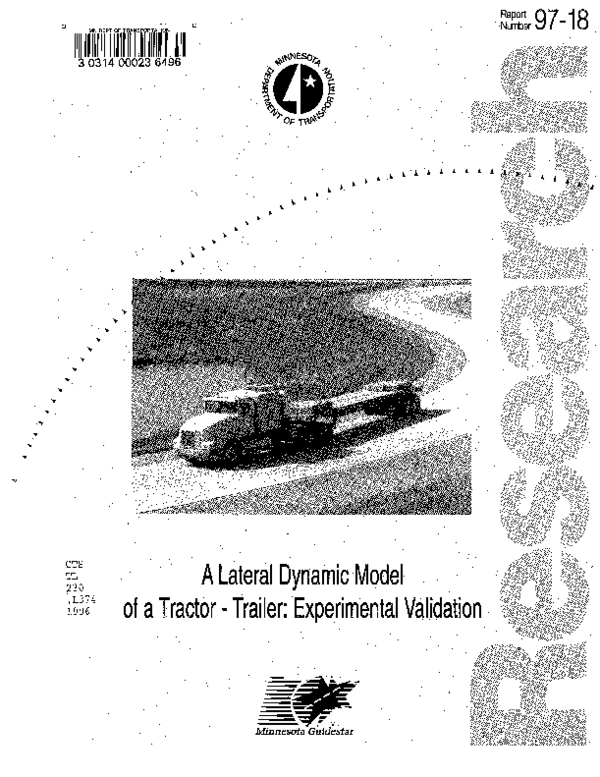 (PDF) A Lateral Dynamic Model of a Tractor-Trailer Experimental Validation