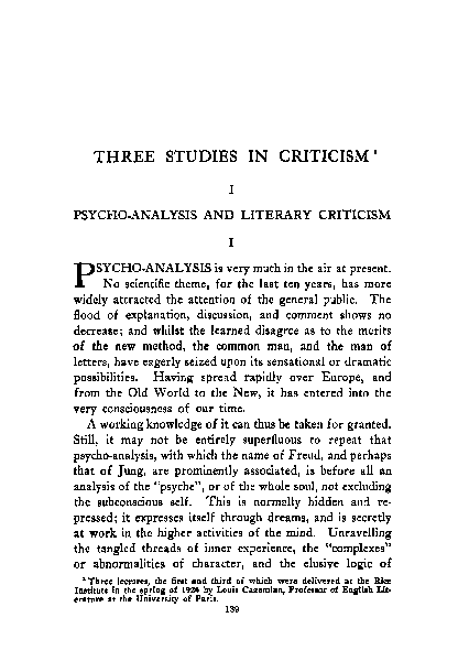 (PDF) Psychoanalysis and literary criticism