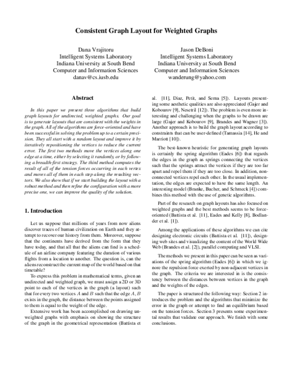 PDF Consistent Graph Layout For Weighted Graphs Dana Vrajitoru PDF Consistent Graph Layout For Weighted Graphs Dana Vrajitoru