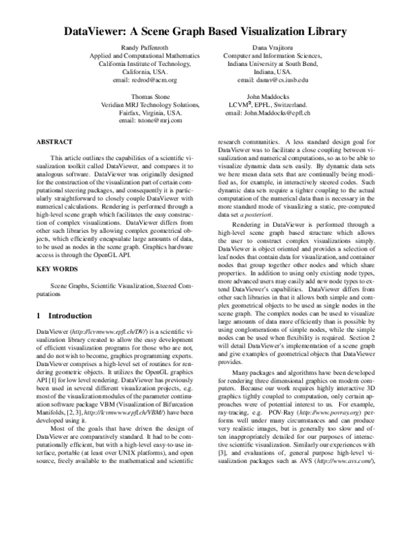 (PDF) DataViewer: A scene graph based visualization library