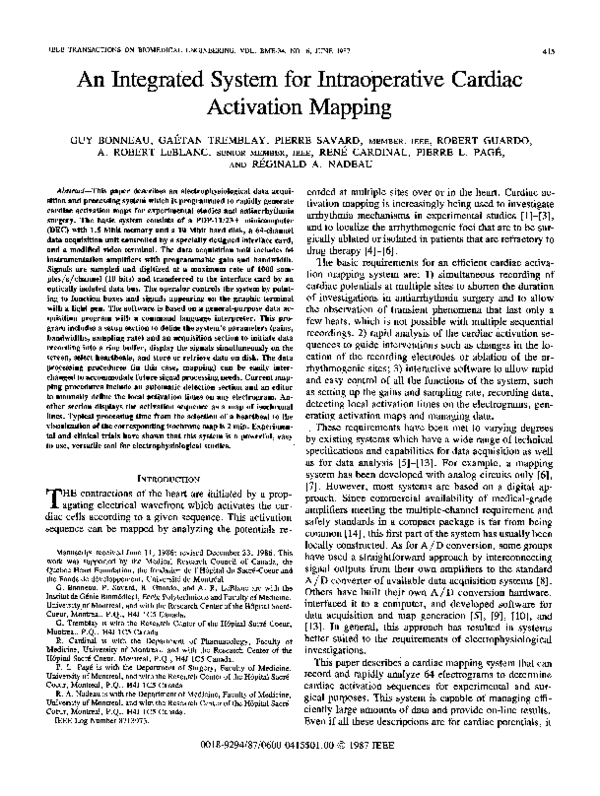 (PDF) An Integrated System for Intraoperative Cardiac Activation ...