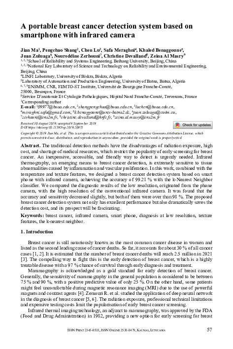 (PDF) A portable breast cancer detection system based on smartphone ...