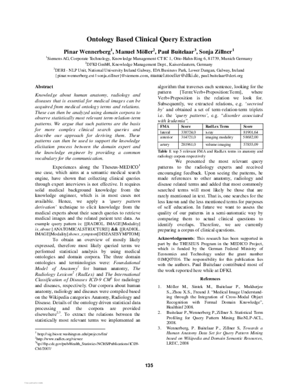(PDF) Ontology based clinical query extraction