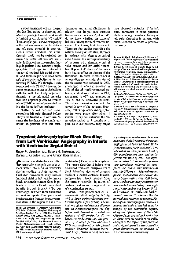 (PDF) Transient atrioventricular block resulting from left ventricular ...
