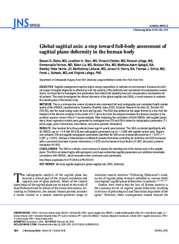 (PDF) Global sagittal axis: a step toward full-body assessment of ...