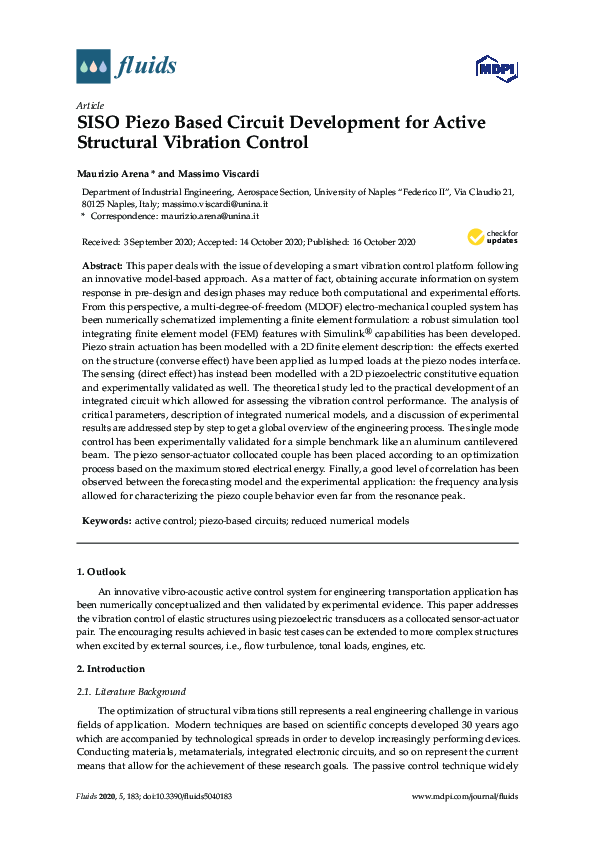 (PDF) SISO Piezo Based Circuit Development for Active Structural ...