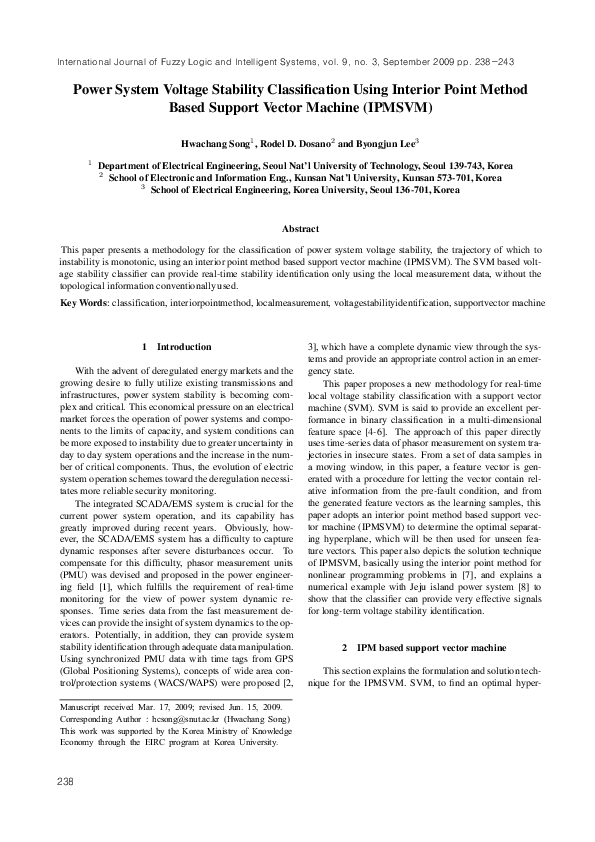 (PDF) Power System Voltage Stability Classification Using Interior ...