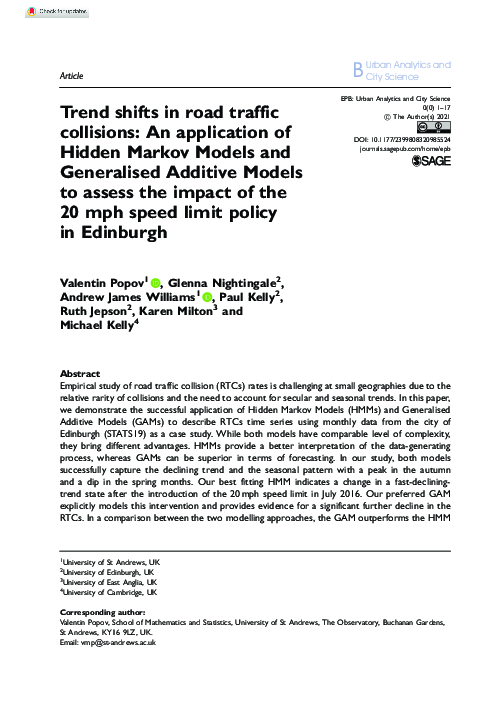 (PDF) Trend shifts in road traffic collisions: An application of Hidden Markov Models and ...
