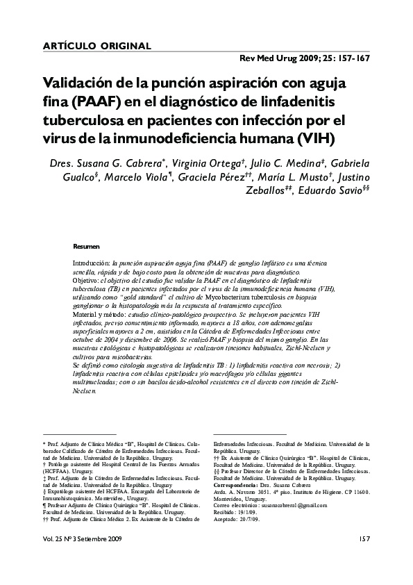 (PDF) Validación de la punción aspiración con aguja fina (PAAF) en el ...