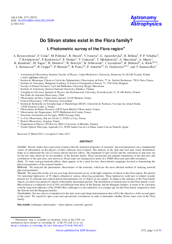 (PDF) Do Slivan states exist in the Flora family?