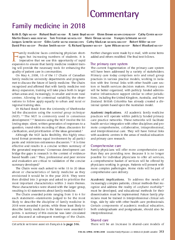 (PDF) Family medicine in 2018