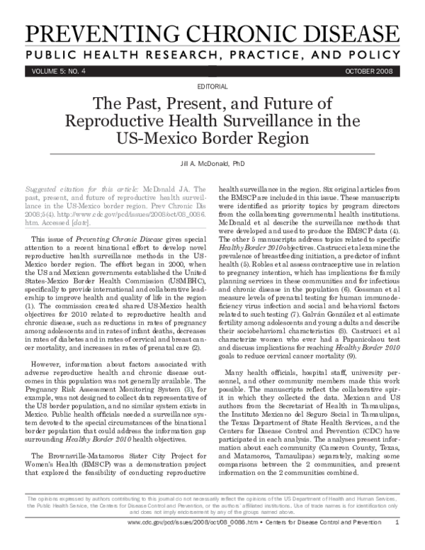 (PDF) The past, present, and future of reproductive health surveillance ...