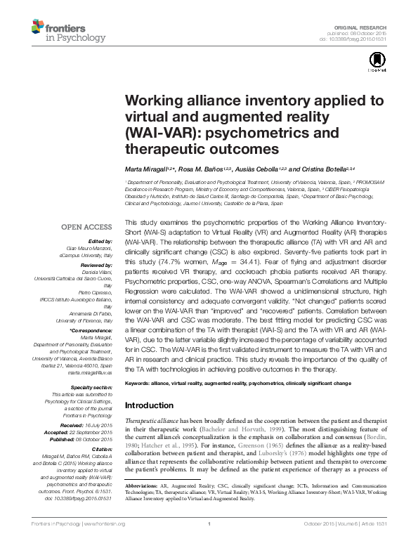(PDF) Working alliance inventory applied to virtual and augmented ...