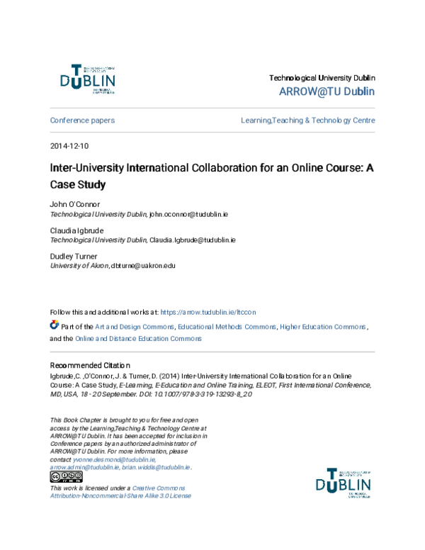 (PDF) Inter-University International Collaboration for an Online Course ...