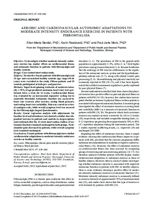 (PDF) Aerobic and cardiovascular autonomic adaptations to moderate ...