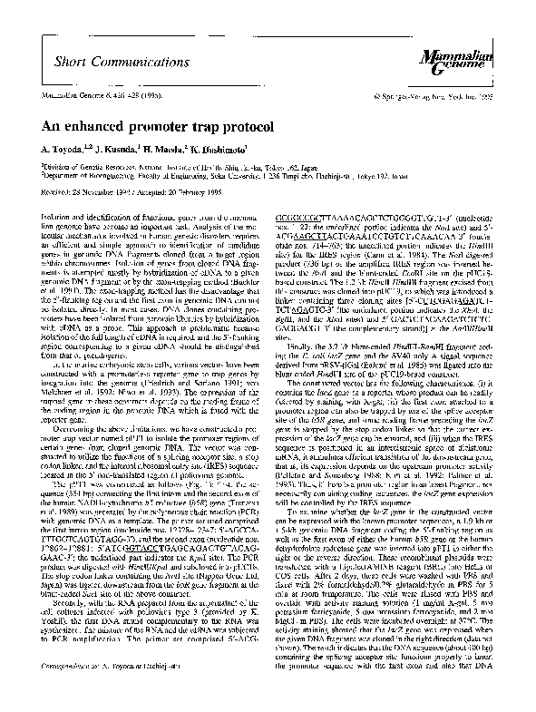 (PDF) An enhanced promoter trap protocol