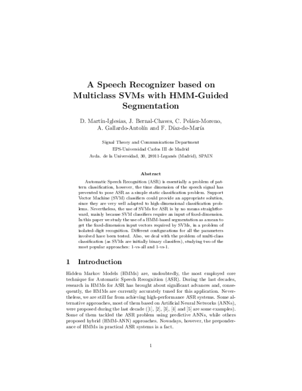 (PDF) A Speech Recognizer Based on Multiclass SVMs with HMM-Guided ...