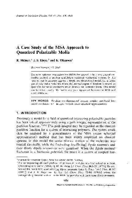 (PDF) A case study of the MSA approach to quantized polarizable media
