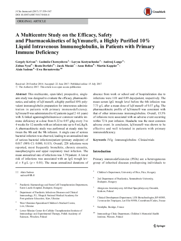 (PDF) A Multicentre Study on the Efficacy, Safety and Pharmacokinetics ...