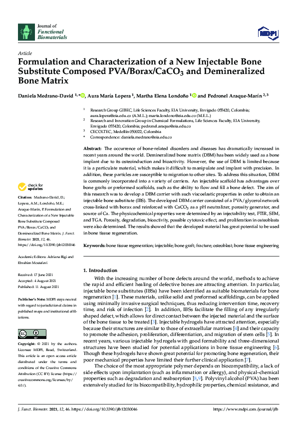 (PDF) Formulation and Characterization of a New Injectable Bone ...