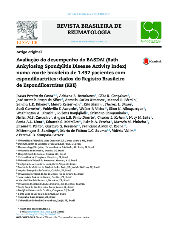 (PDF) Avaliação do desempenho do BASDAI (Bath Ankylosing Spondylitis ...