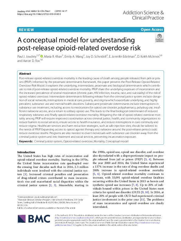 (PDF) A conceptual model for understanding post-release opioid-related ...