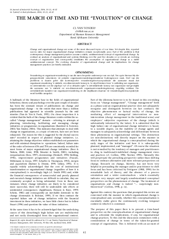 (PDF) The march of time and the" evolution" of change