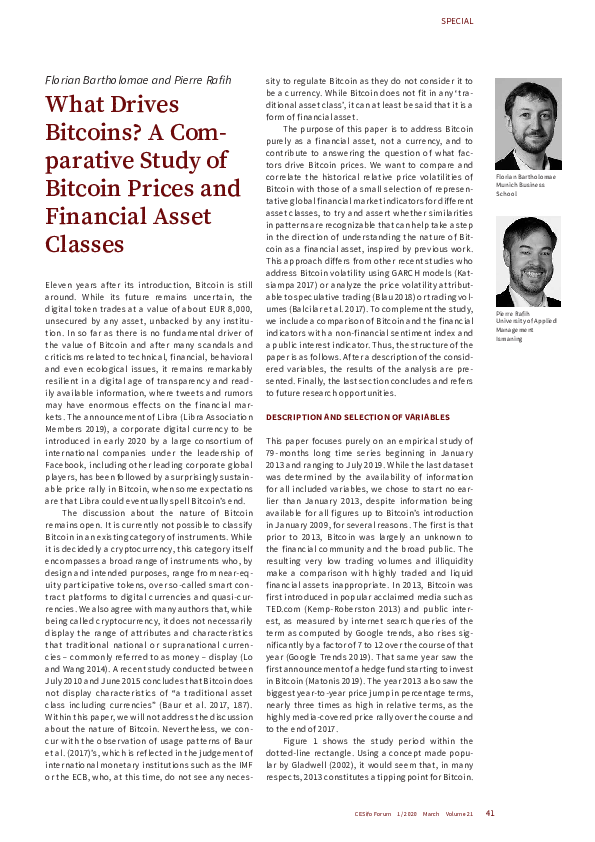 (PDF) What Drives Bitcoins? A Comparative Study of Bitcoin Prices and Financial Asset Classes