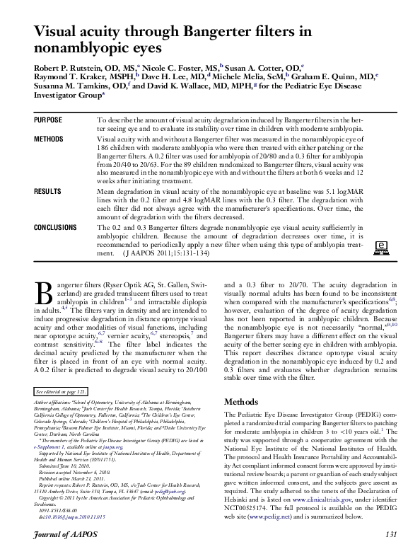 (PDF) Visual acuity through Bangerter filters in nonamblyopic eyes