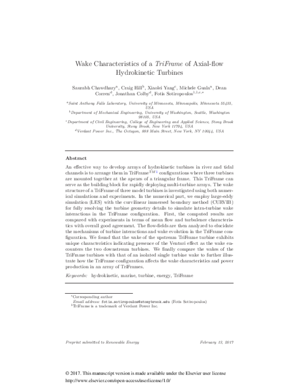 (PDF) Flow Field Measurement of Laboratory-Scaled Cross-Flow Hydrokinetic Turbines: Part I—The ...