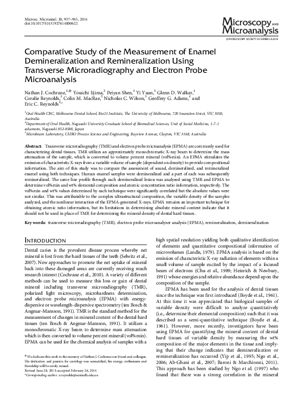 (PDF) Comparative Study of the Measurement of Enamel Demineralization ...