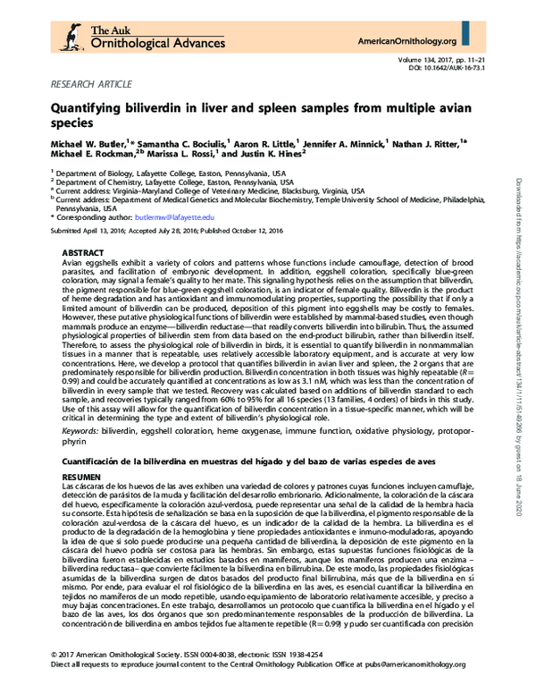 (PDF) Quantifying biliverdin in liver and spleen samples from multiple ...