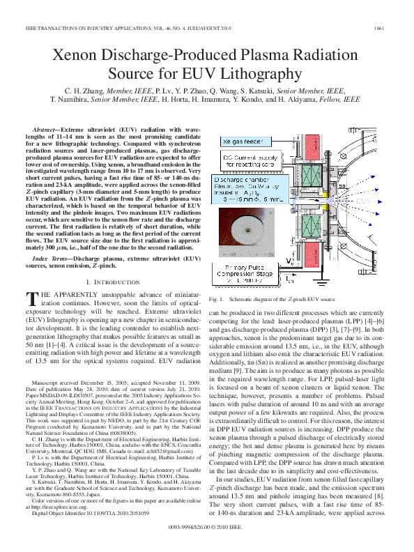(PDF) Xenon Discharge-Produced Plasma Radiation Source for EUV Lithography