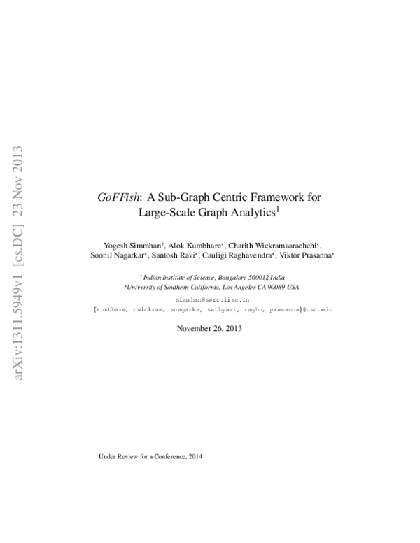 (PDF) GoFFish: A Sub-graph Centric Framework for Large-Scale Graph Analytics
