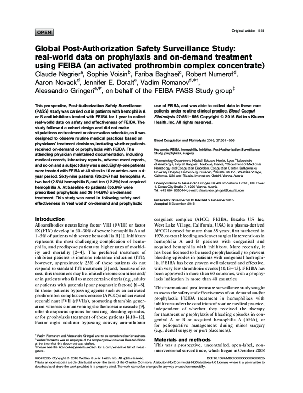 (PDF) Global Post-Authorization Safety Surveillance Study