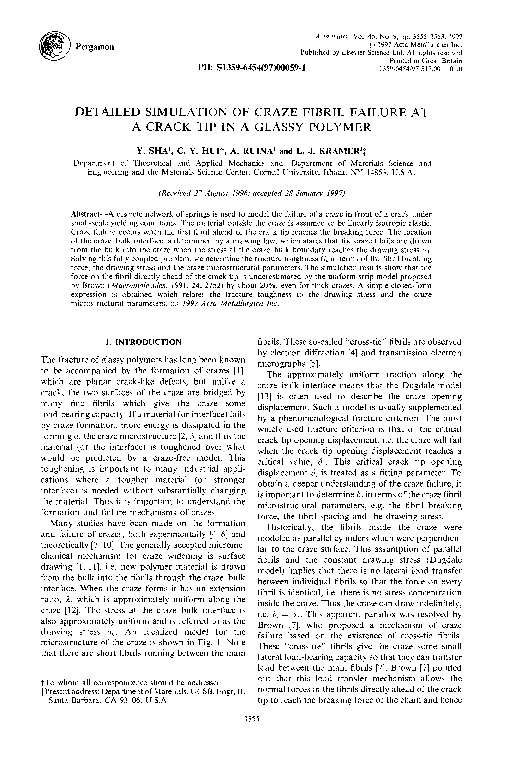 (PDF) Detailed simulation of craze fibril failure at a crack tip in a ...