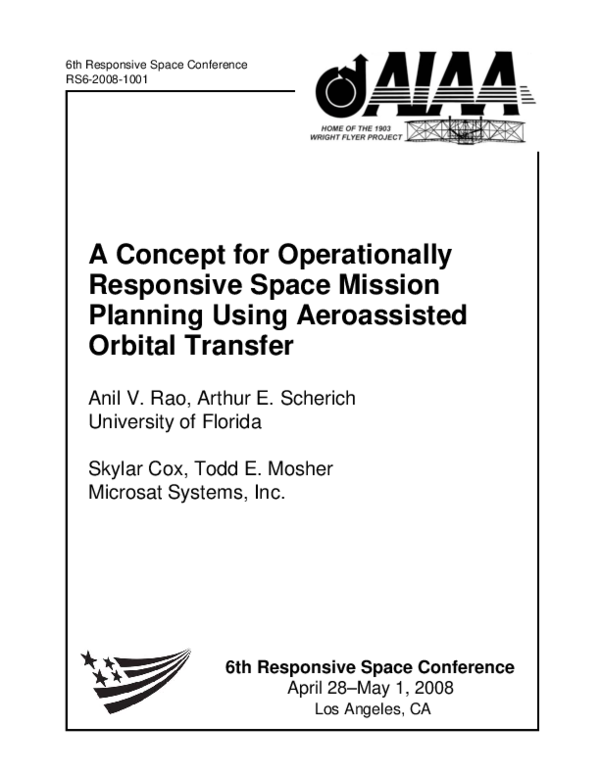 (PDF) A concept for operationally responsive space mission planning ...