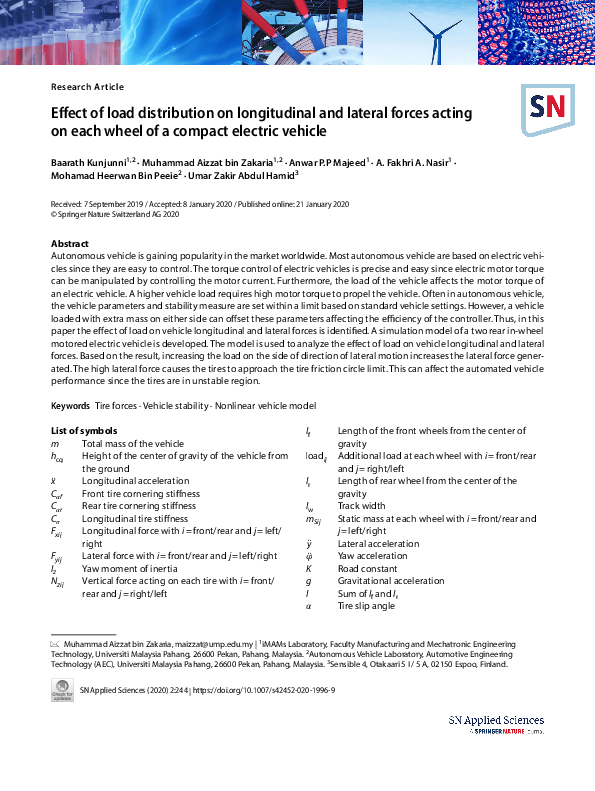 (PDF) Effect of load distribution on longitudinal and lateral forces ...