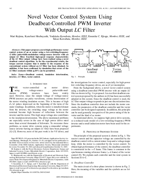 (PDF) Novel Vector Control System Using Deadbeat-Controlled PWM Inverter With Output LC Filter