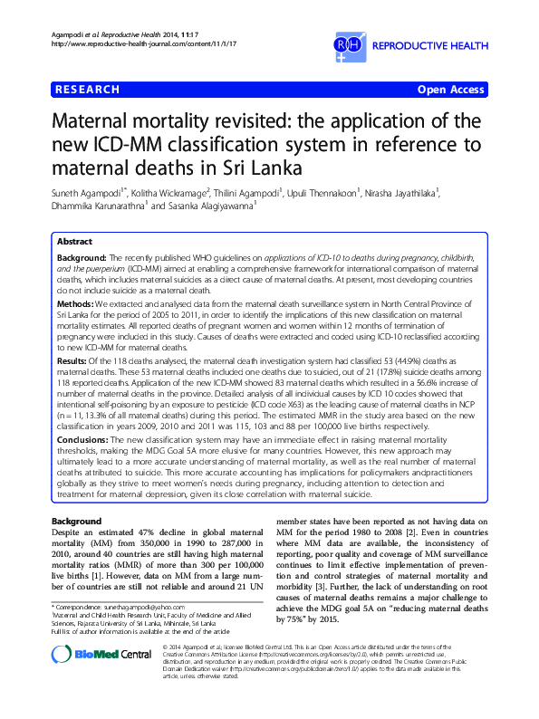 (PDF) Maternal mortality revisited: the application of the new ICD-MM ...