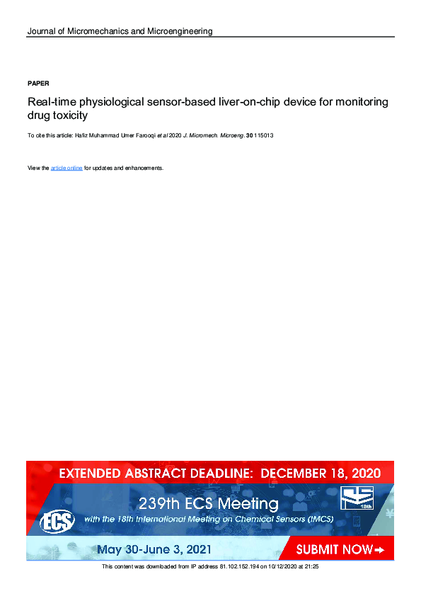 (PDF) Real-time physiological sensor-based liver-on-chip device for ...