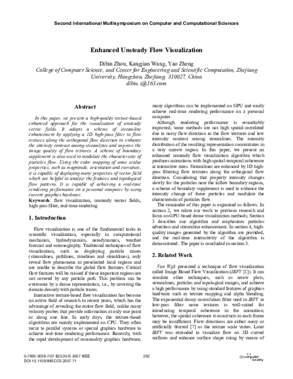 (PDF) Enhanced Unsteady Flow Visualization