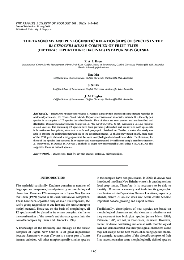 (PDF) The taxonomy and phylogenetic relationships of species in the ...