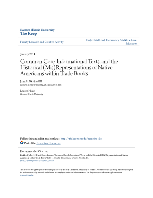 (PDF) Common Core, Informational Texts, and the Historical (Mis ...