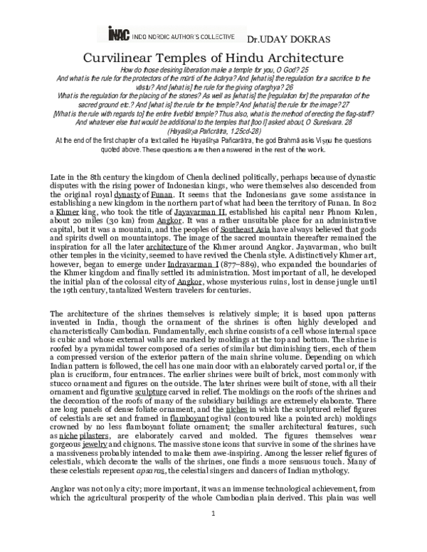 (DOC) Angkor and its Curvilinear Temples - Angkor Hindu Architecture