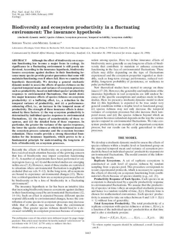 (PDF) Biodiversity and ecosystem productivity in a fluctuating ...