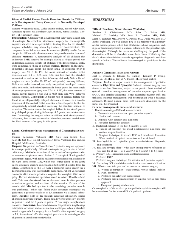 (PDF) Bilateral Medial Rectus Muscle Recession Results in Children with ...