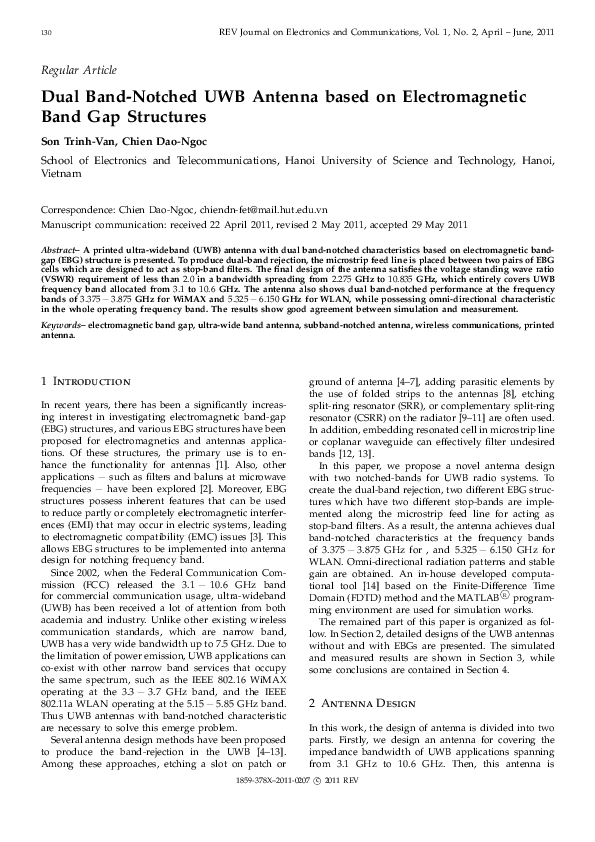 (PDF) Dual Band-Notched UWB Antenna based on Electromagnetic Band Gap ...