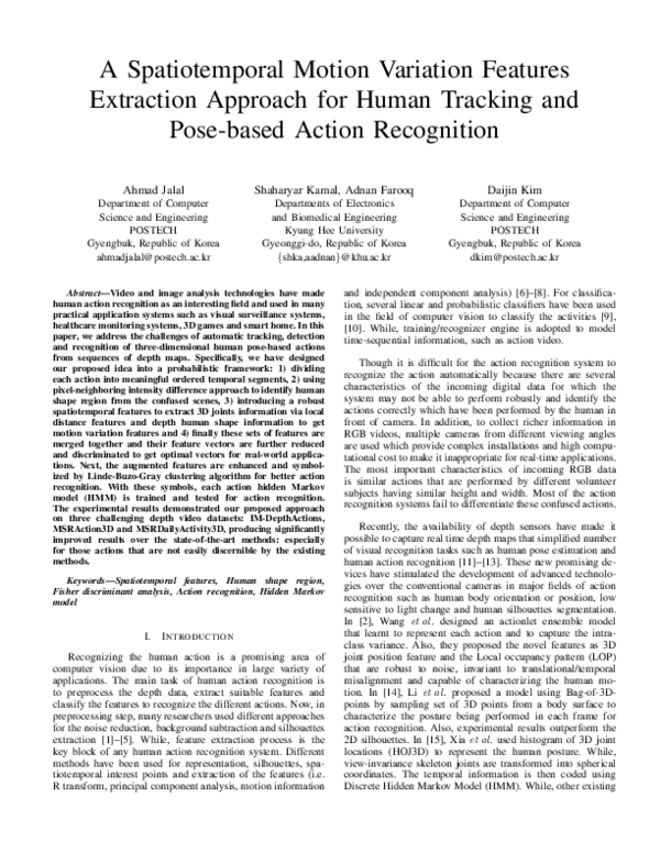 (PDF) A spatiotemporal motion variation features extraction approach for human tracking and pose ...